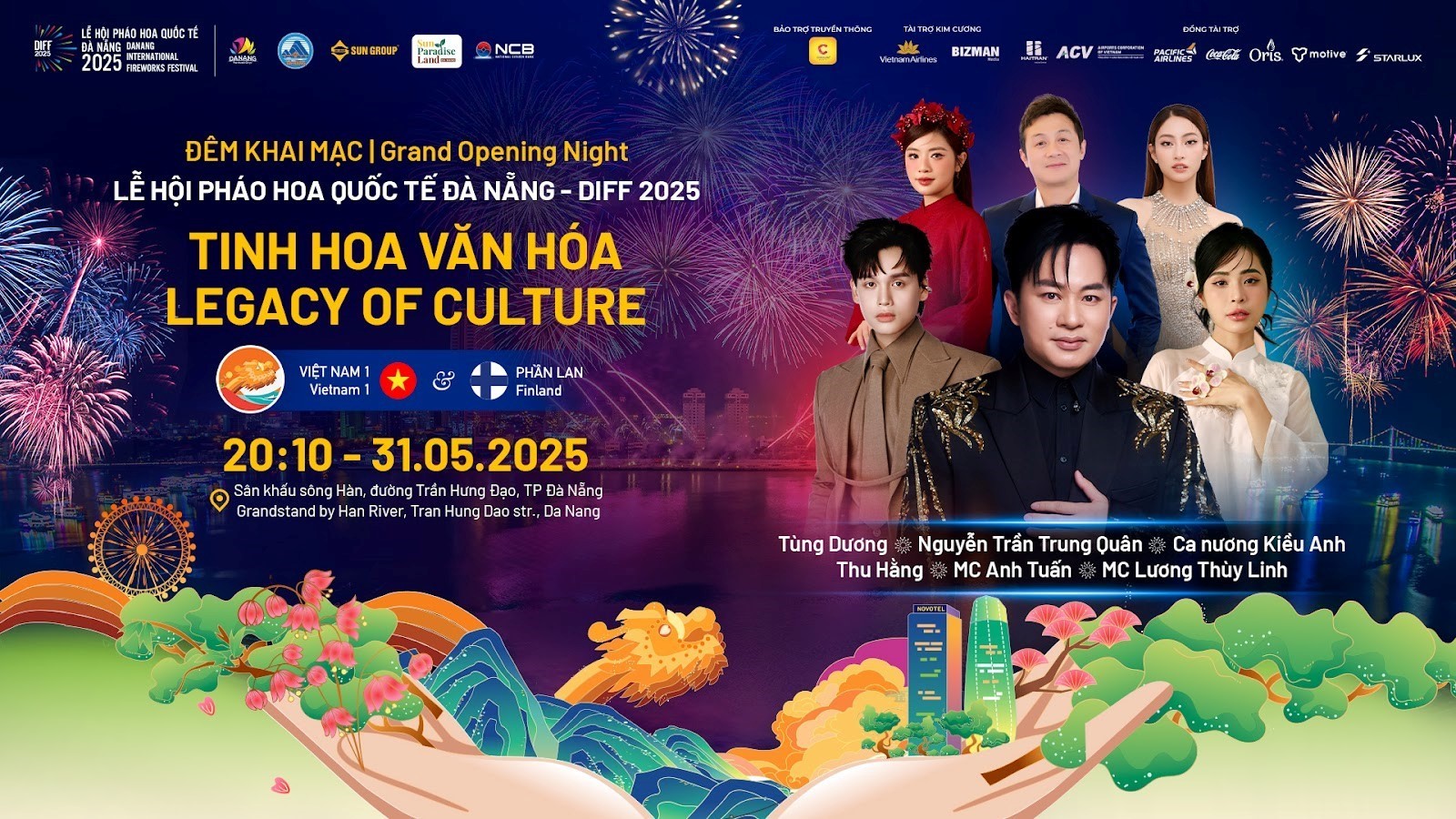 Hé lộ dàn nghệ sĩ đình đám góp mặt tại đêm khai mạc Lễ hội pháo hoa quốc tế Đà Nẵng DIFF 2025 ...